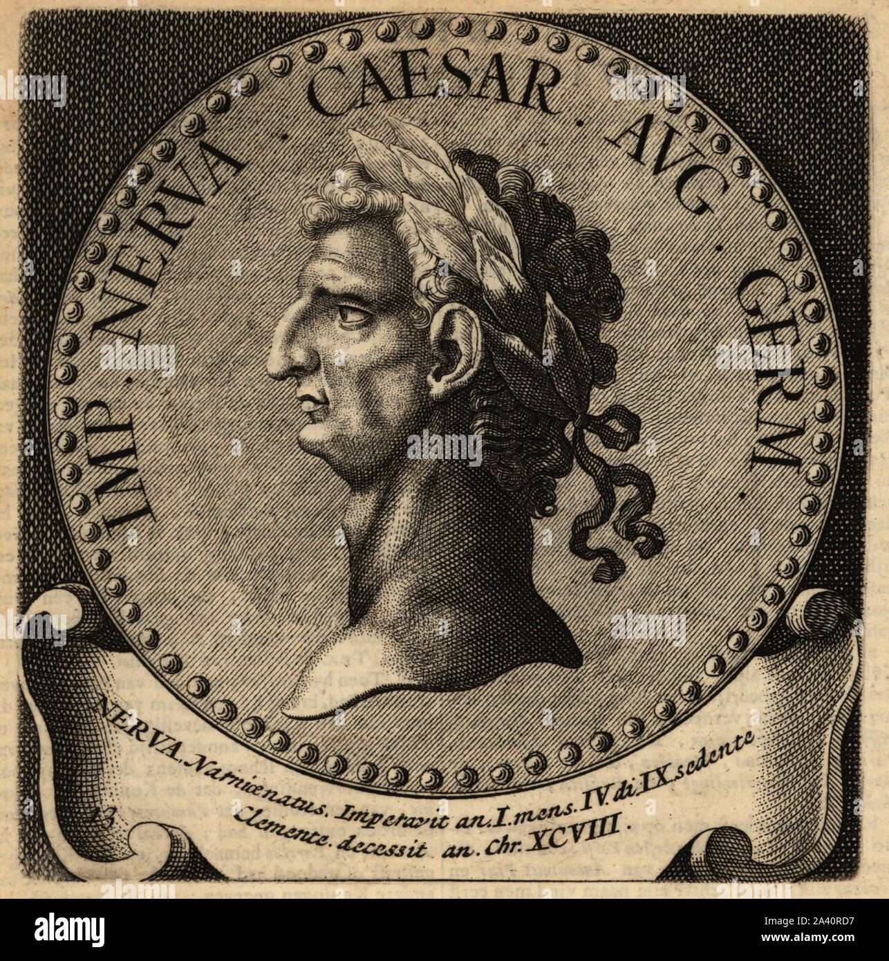 Roman Emperor Nerva, 30AD-98AD, Marcus Cocceius Nerva Caesar Augustus ...