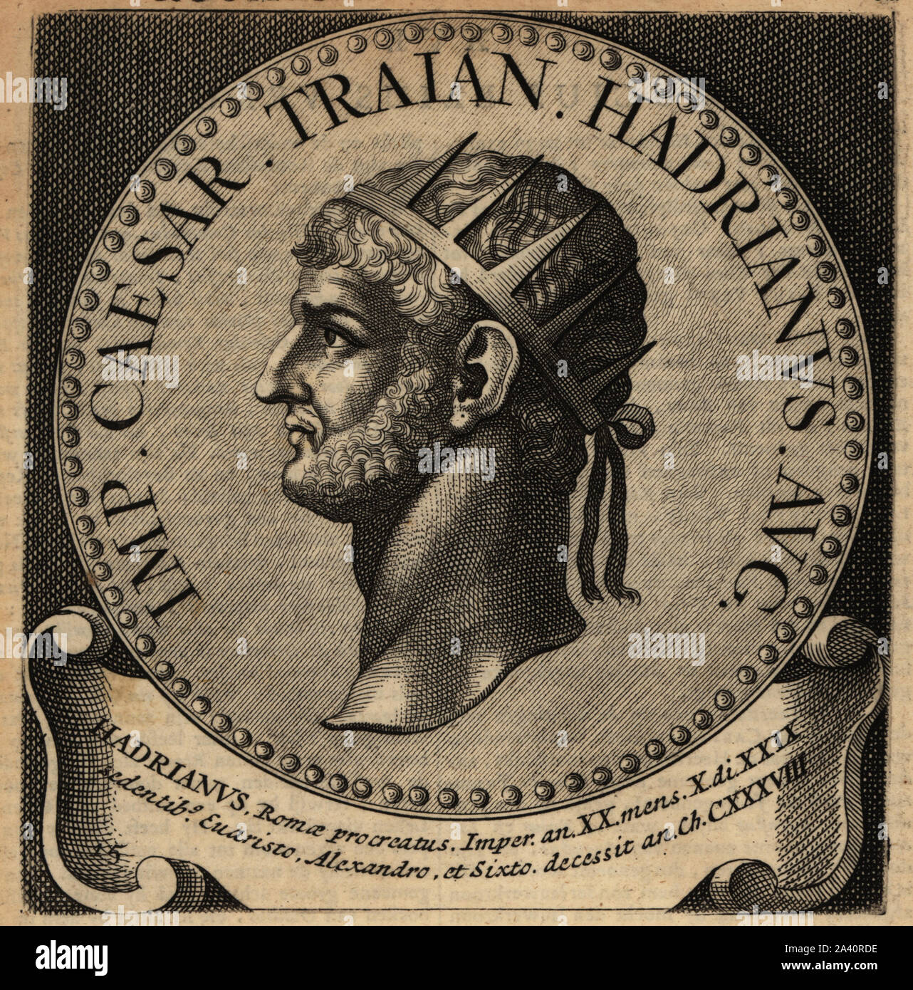 Portrait of Roman Emperor Hadrian, 76-138, Publius Aelius Hadrianus ...