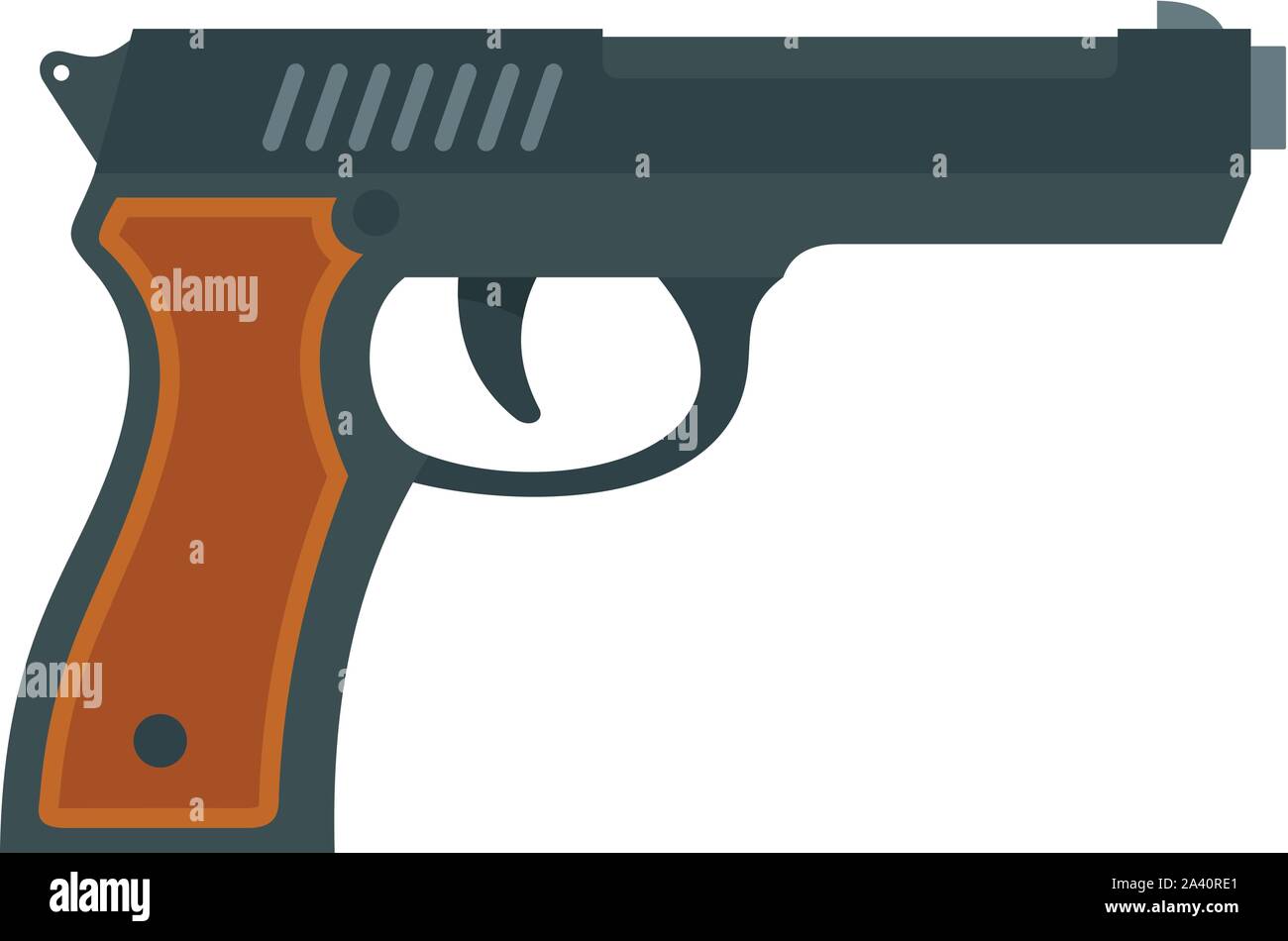 Police pistol icon. Flat illustration of police pistol vector icon for ...