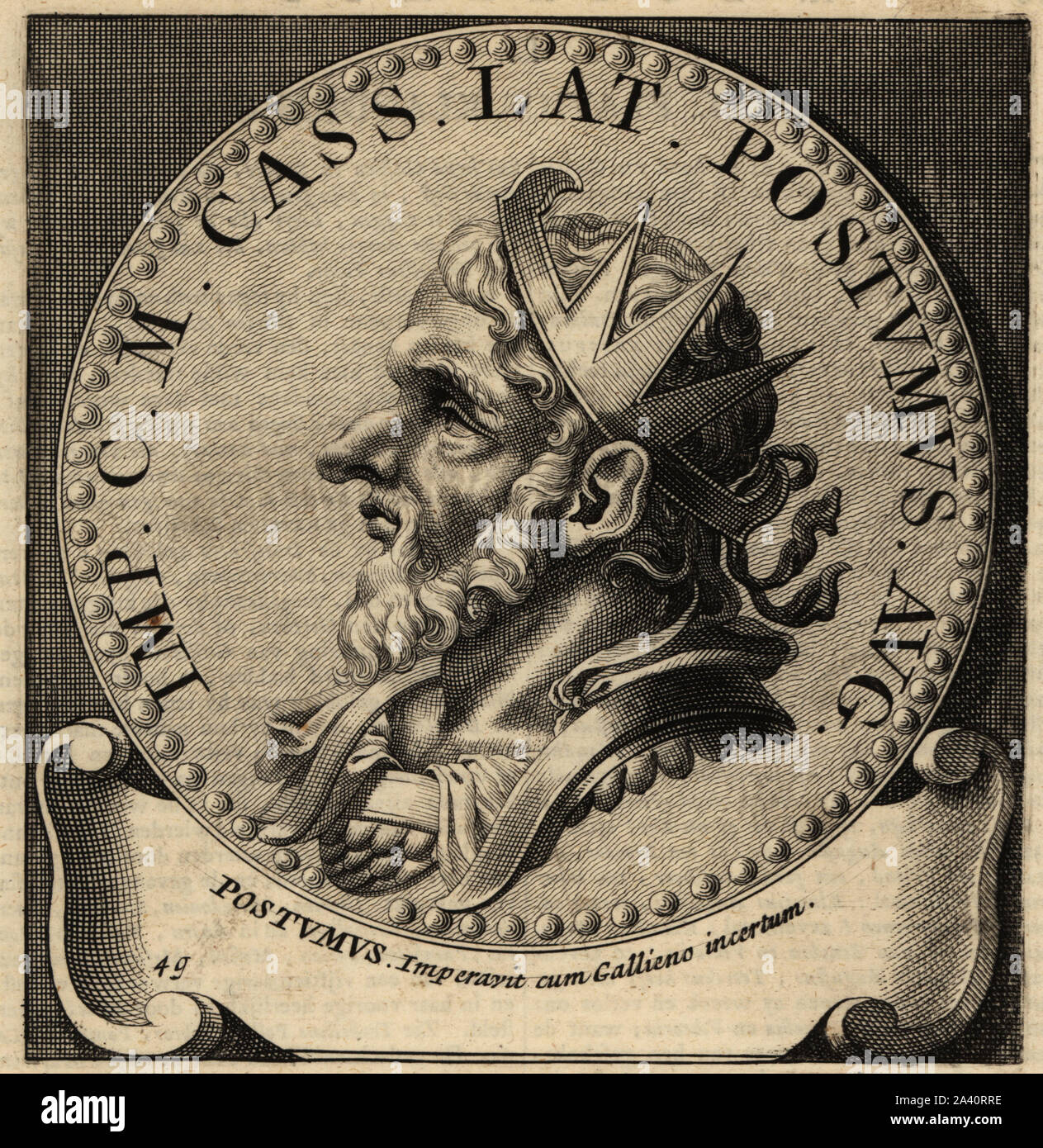 Roman Emperor Postumus, died 269. Marcus Cassianius Latinius Postumus ...