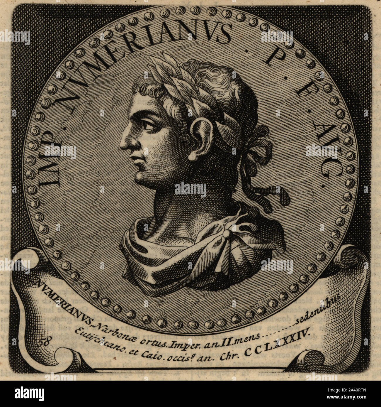 Roman Emperor Numerian, died 284. Marcus Aurelius Numerius Numerianus ...