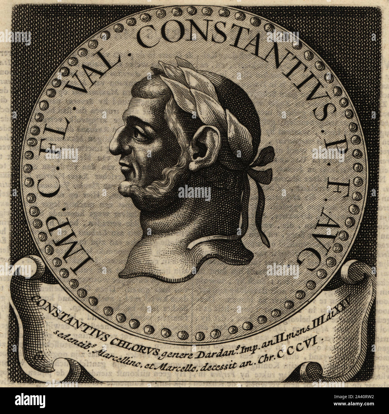 Roman Emperor Constantius I, 250-306. Marcus Flavius Valerius ...