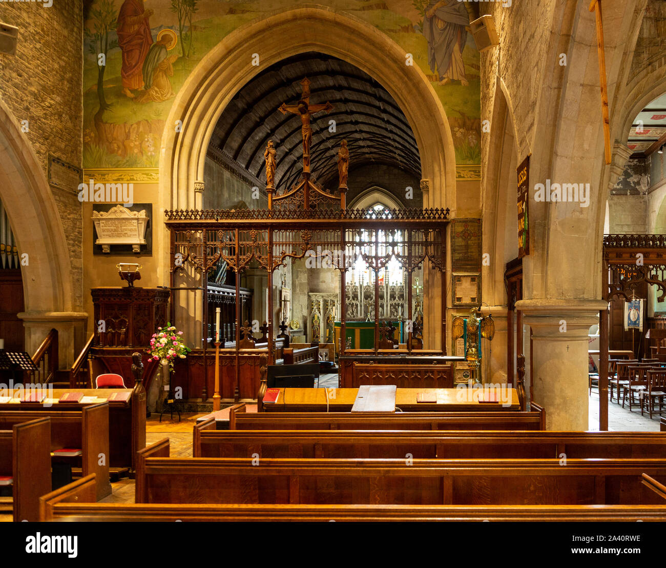 Interior of St Michael and All Angels church, Melksham, Wiltshire ...