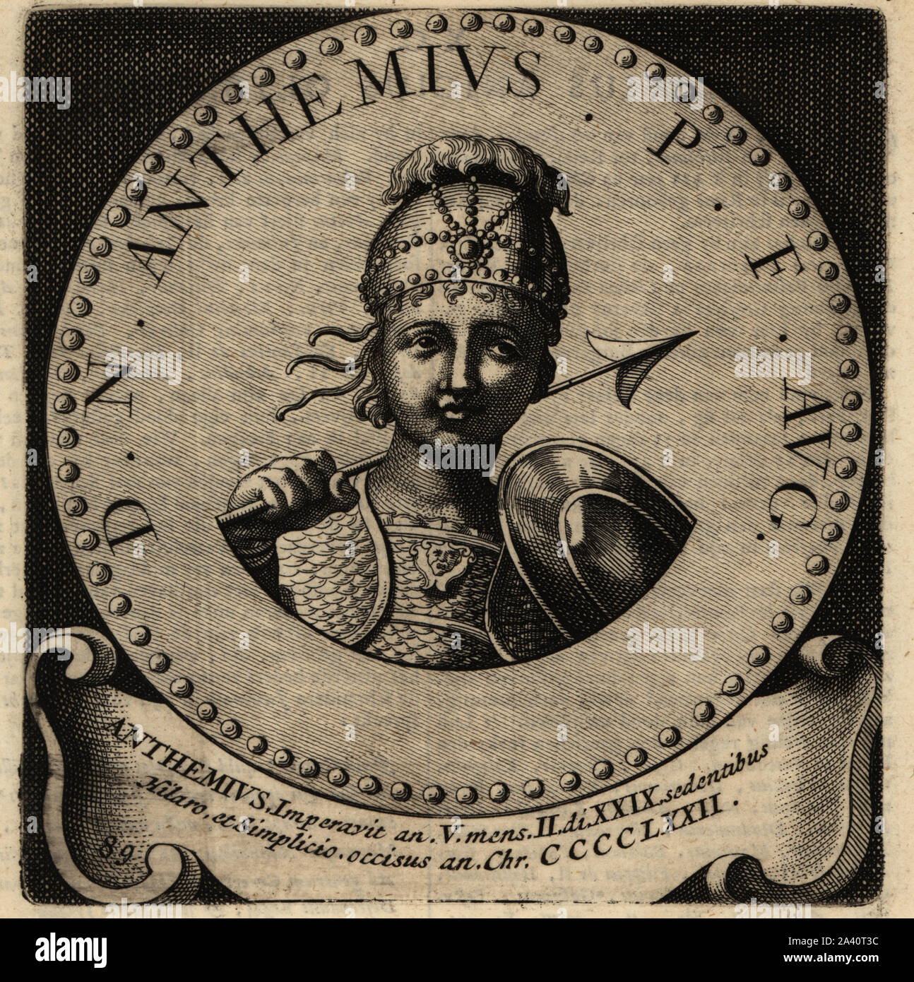 Roman Emperor Anthemius, 420-472. Procopius Anthemius Augustus, Western ...