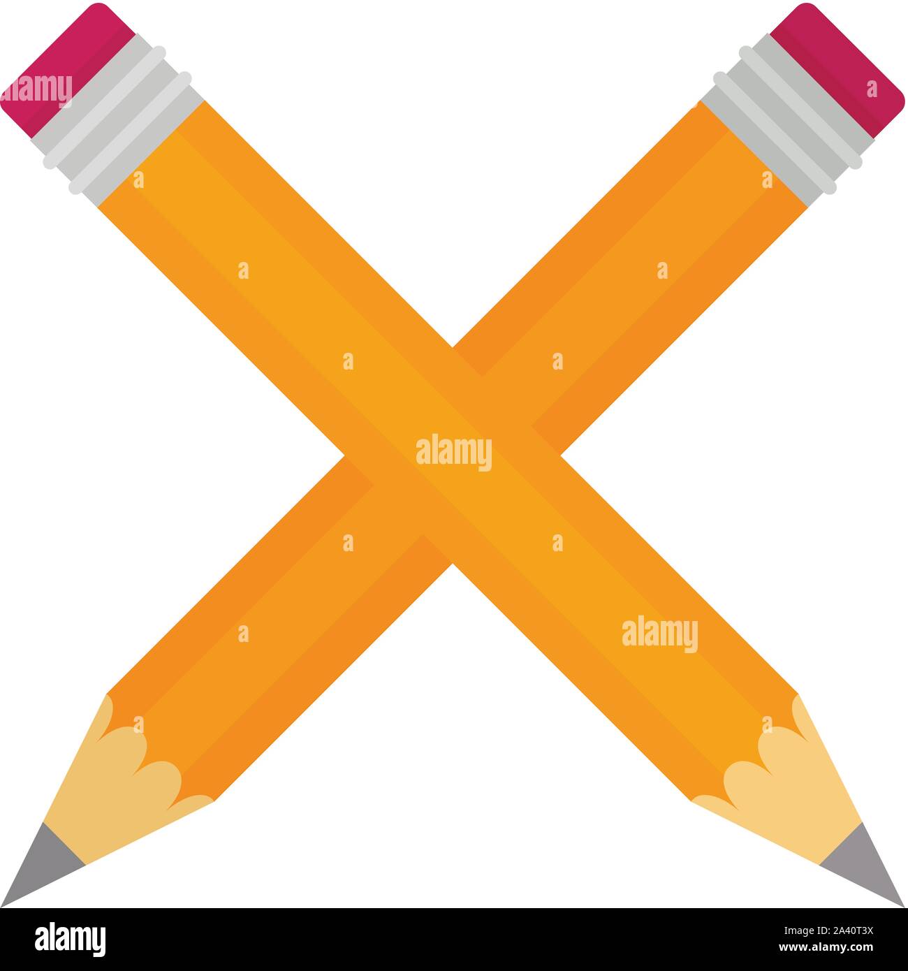 Crossed pen icon. Flat illustration of crossed pen vector icon for web ...