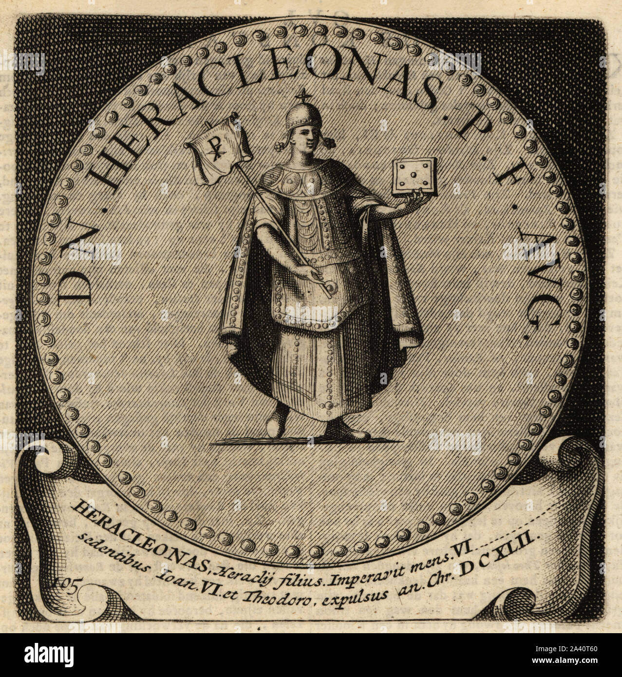 Byzantine Emperor Heraklonas, 626-641. Constantine Heraclius, Flavius ...