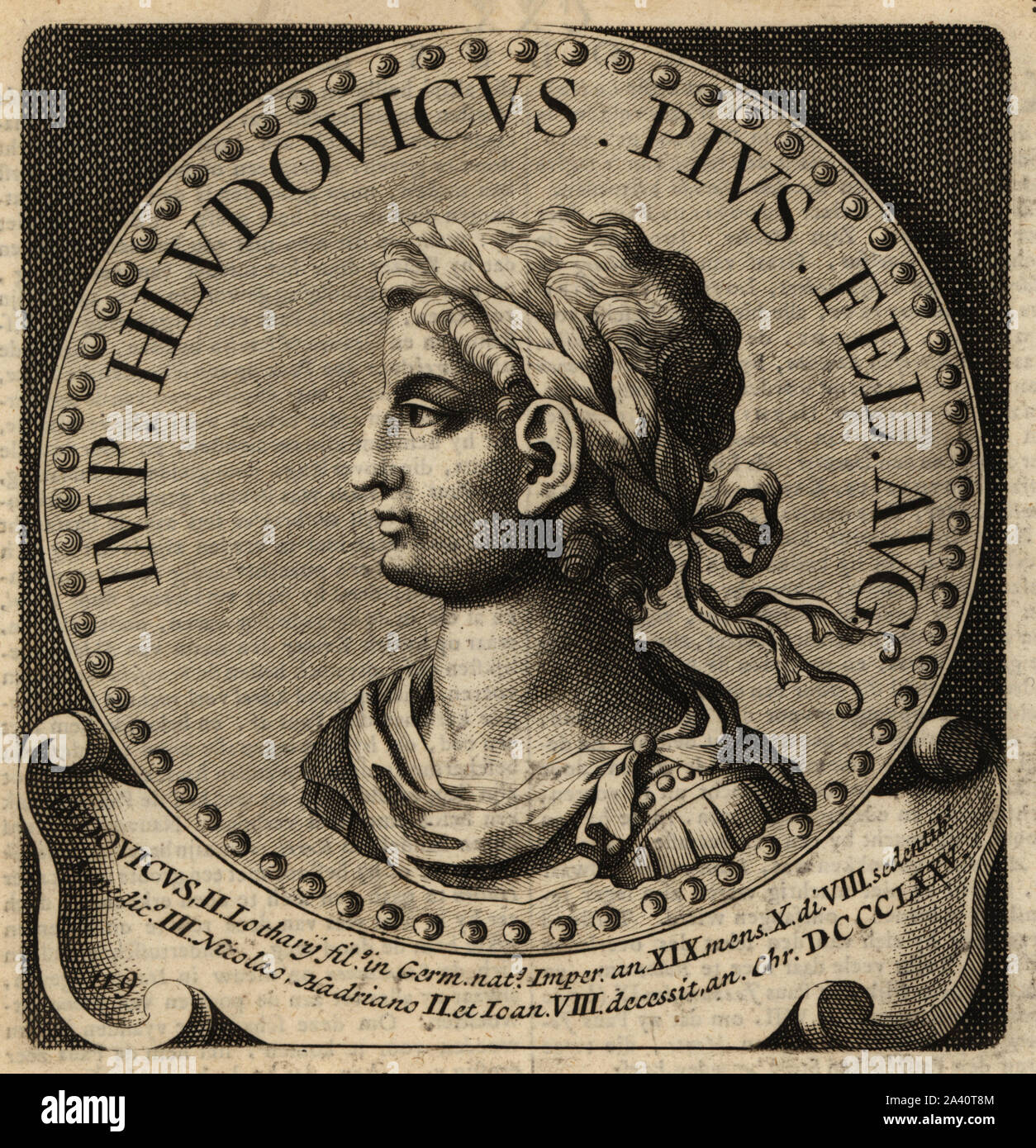 Holy Roman Emperor Louis II, Ludovicus II, 825-875. King of Italy, co ...