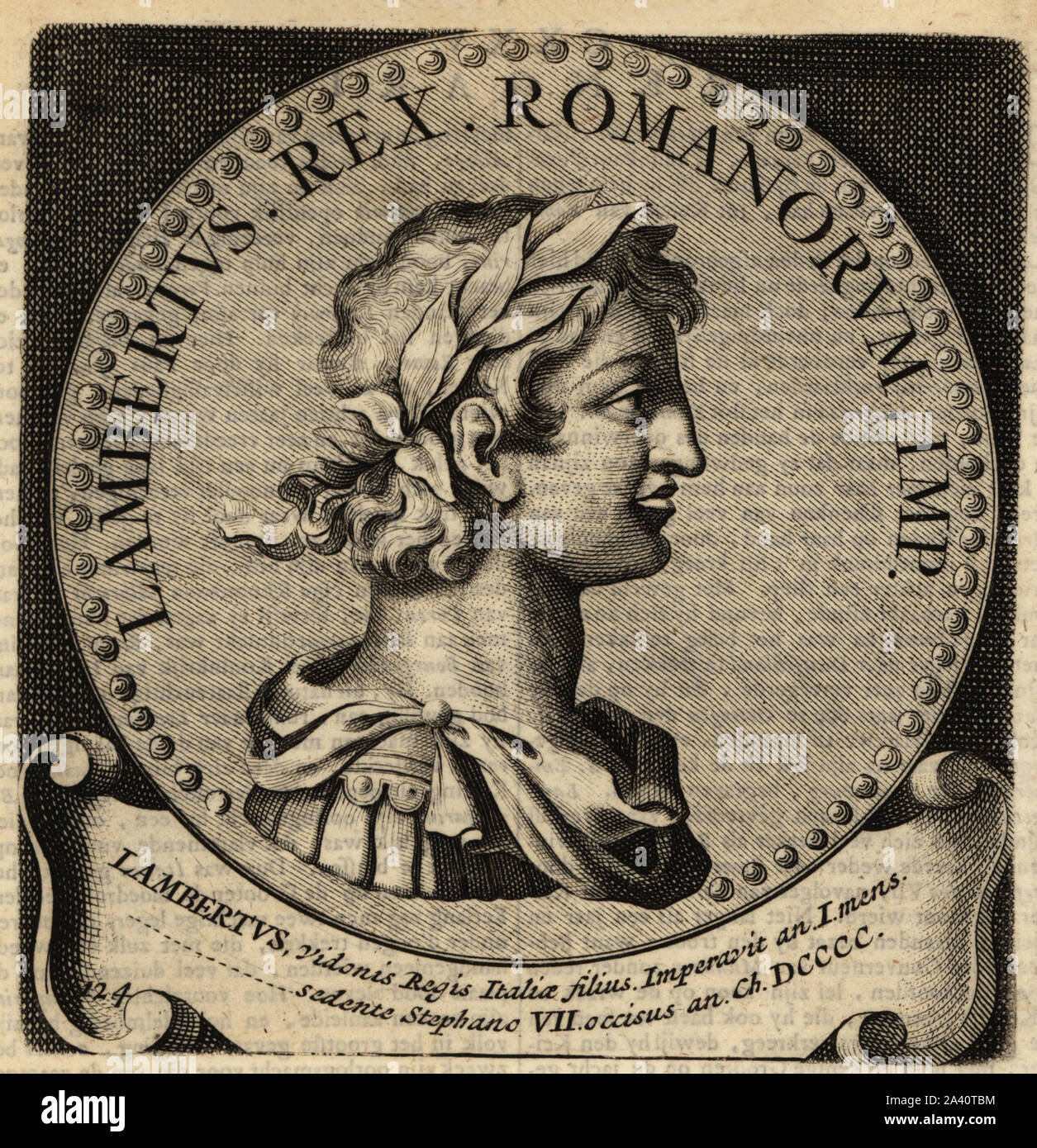 Holy Roman Emperor Lambert, 880-898. Lambertus Vidonis, King of Italy ...