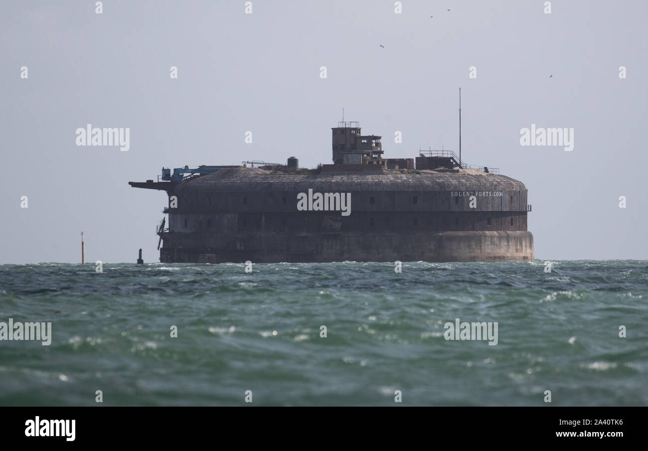 General view of Horse Sands fort, which is part of Solent Forts and is ...