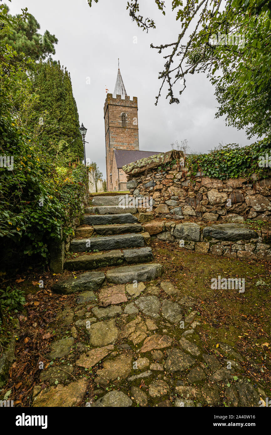 The funeral path at St Saviour's Church Guernsey Stock Photo - Alamy