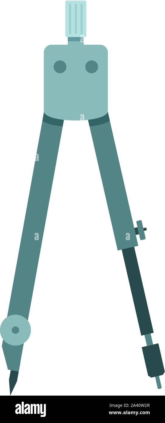 Architect compass icon. Flat illustration of architect compass vector ...