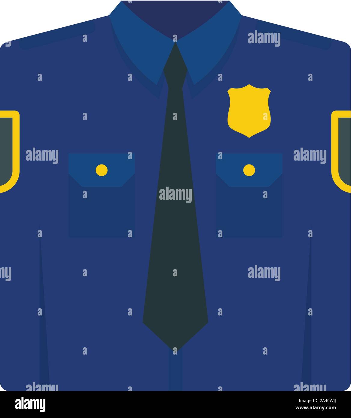 Police uniform icon. Flat illustration of police uniform vector icon ...