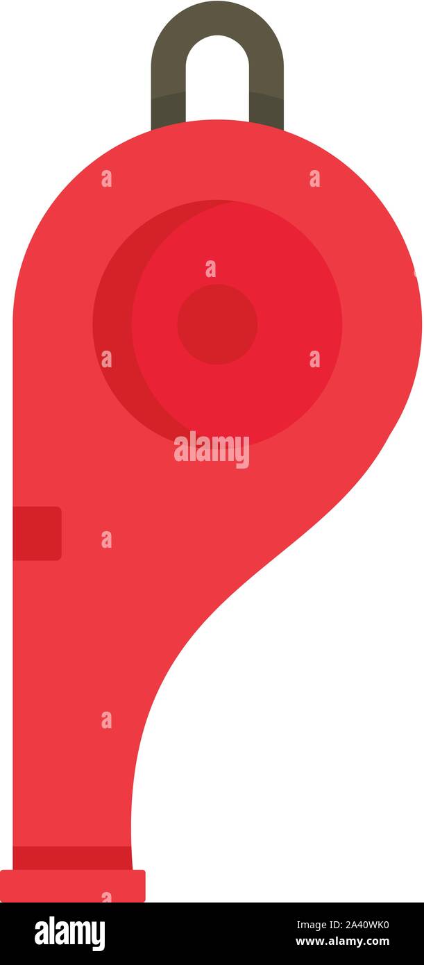 Police whistle icon. Flat illustration of police whistle vector icon ...