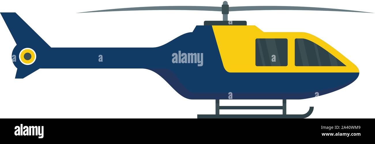 Police helicopter icon. Flat illustration of police helicopter vector ...