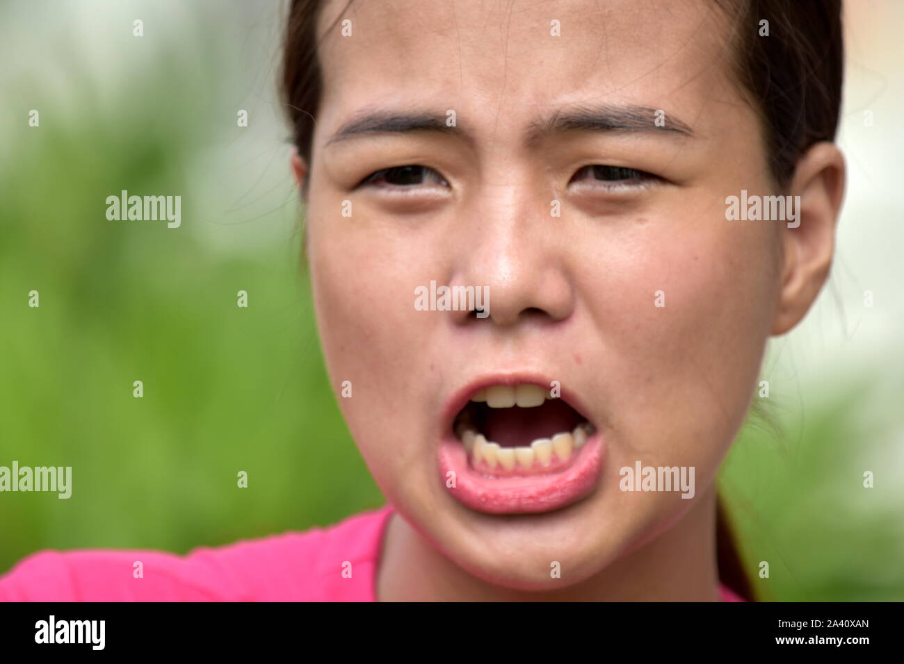 Mad Adult Female Stock Photo - Alamy