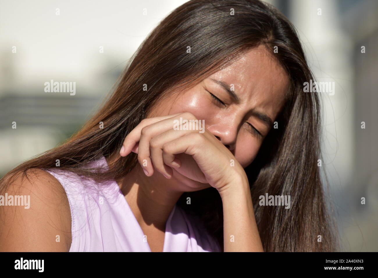 Tearful Youthful Filipina Person Stock Photo - Alamy
