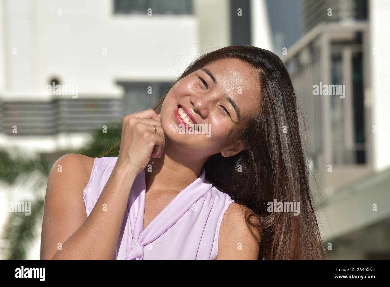 Pretty Minority Female Smiling Stock Photo - Alamy