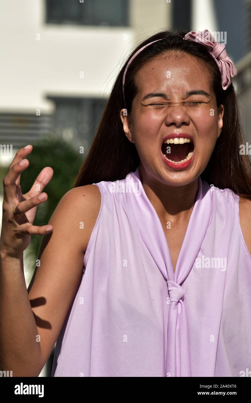 An Adult Female And Anxiety Stock Photo - Alamy