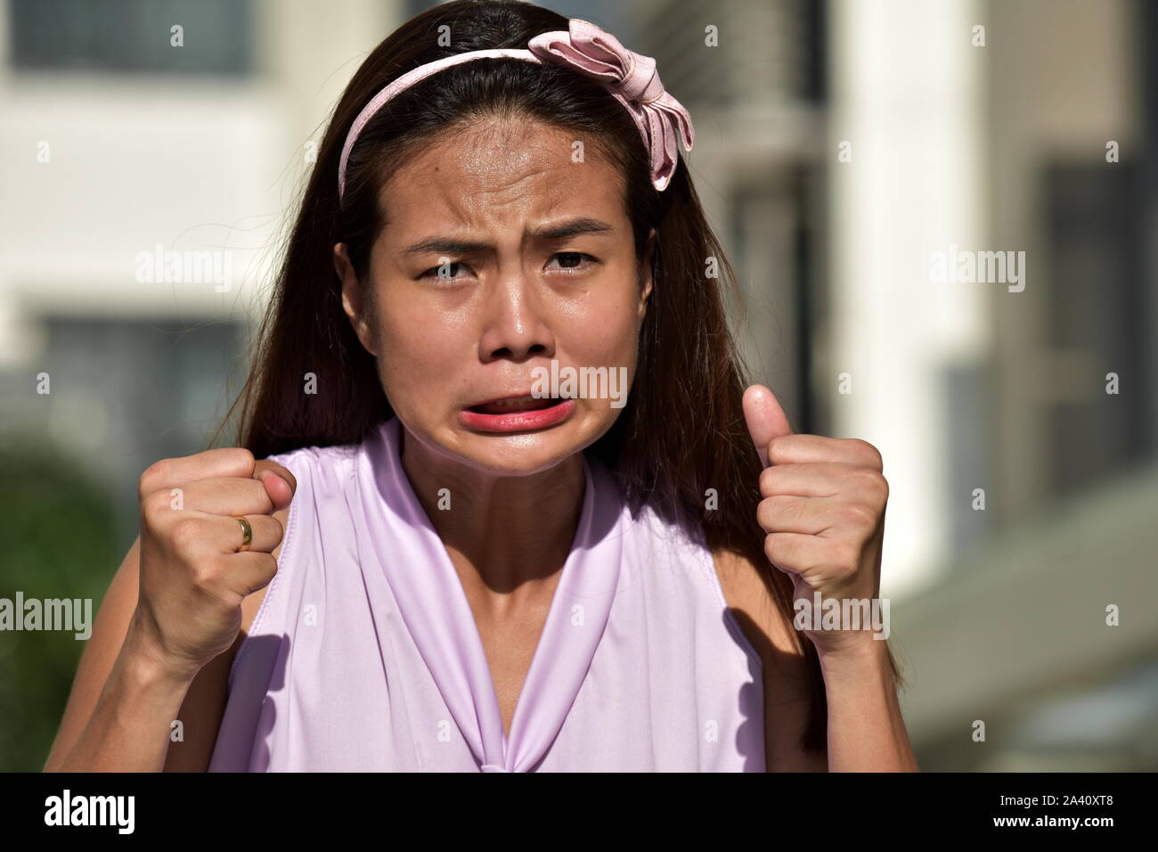 Stressed Adult Female Stock Photo - Alamy