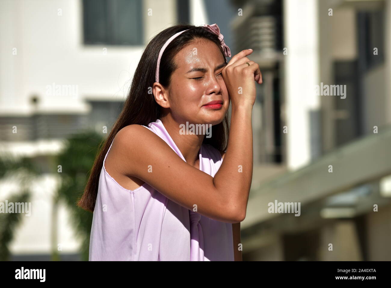 Crying Filipina Female Woman Stock Photo - Alamy