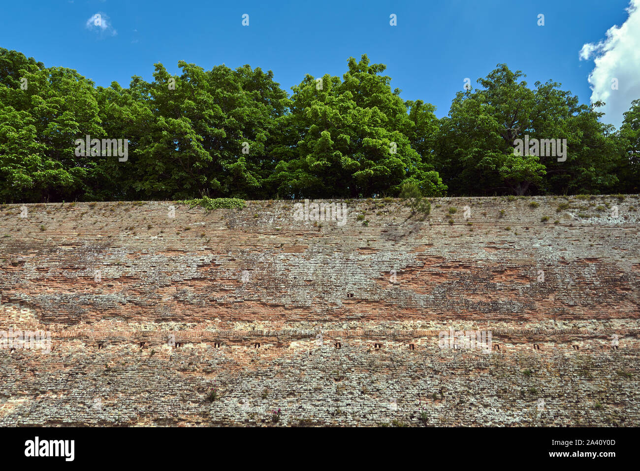Medieval fortified brick in the city of Siena in Italy Stock Photo - Alamy