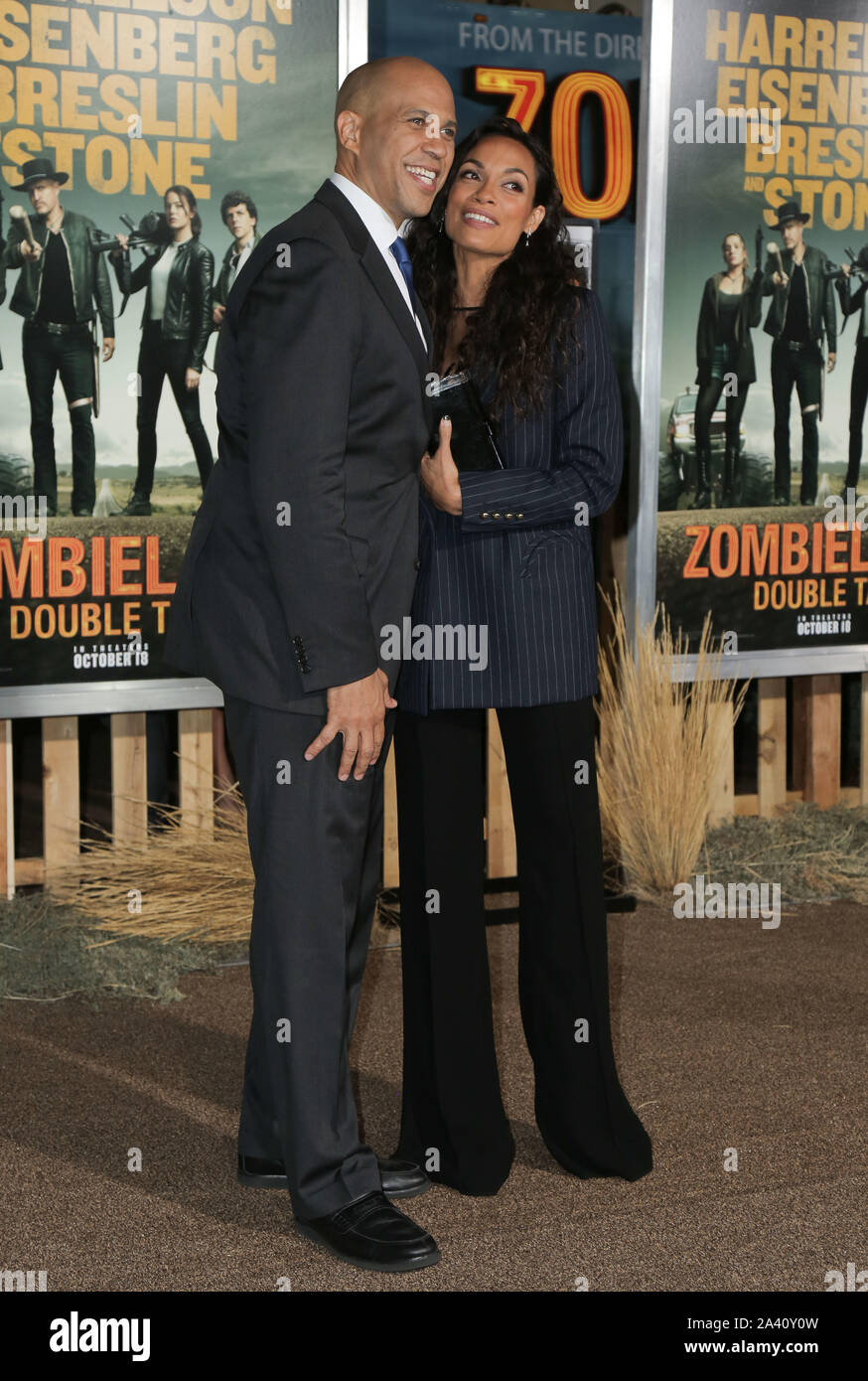 Westwood, California, USA. 10th Oct, 2019. Cory Booker, Rosario Dawson ...