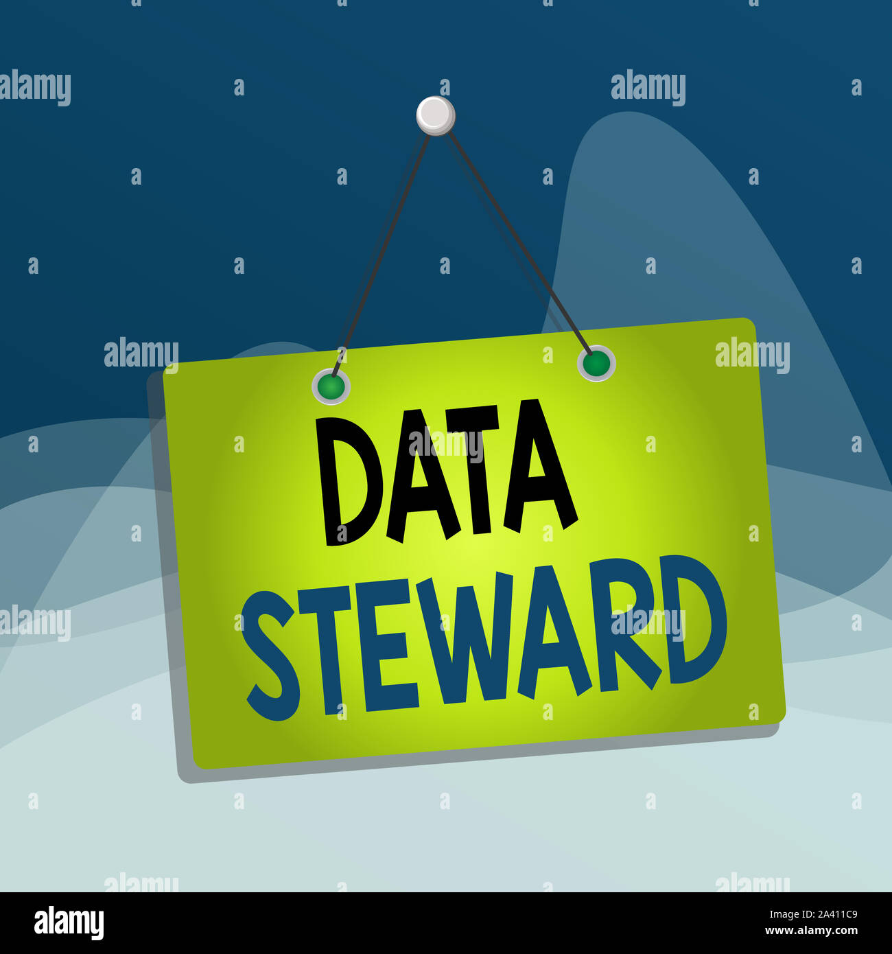 Writing note showing Data Steward. Business concept for responsible for ...