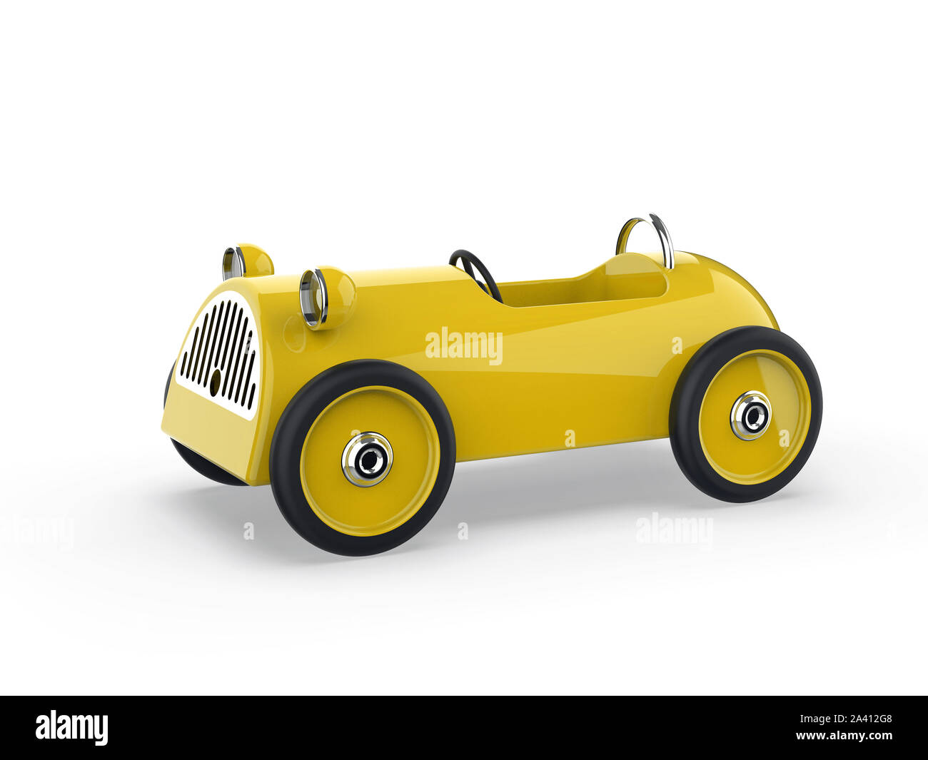 Yellow Toy car isolated on a white background,3d rendering Stock Photo ...