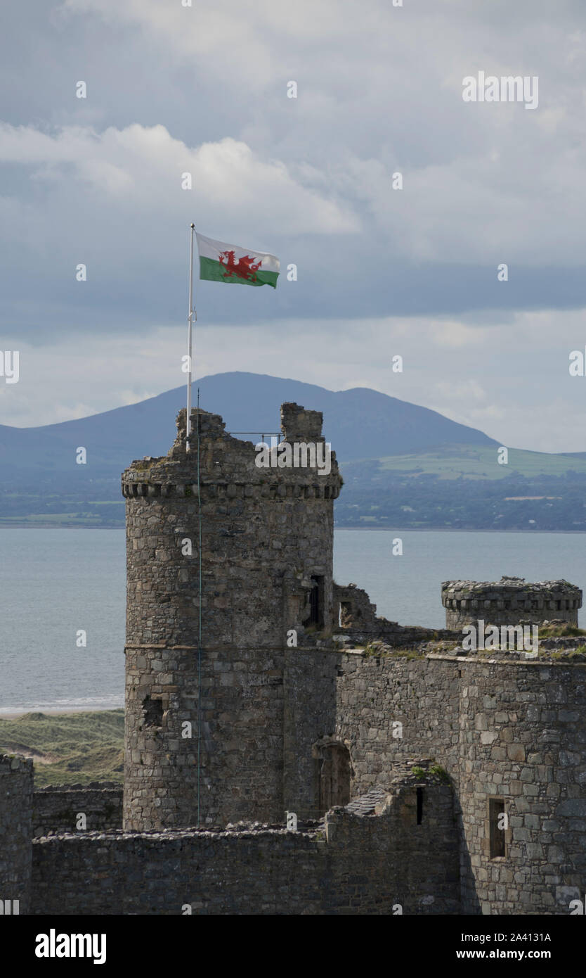 Views of medieval Harlech Castle in Gwynedd, Wales,UK Stock Photo - Alamy