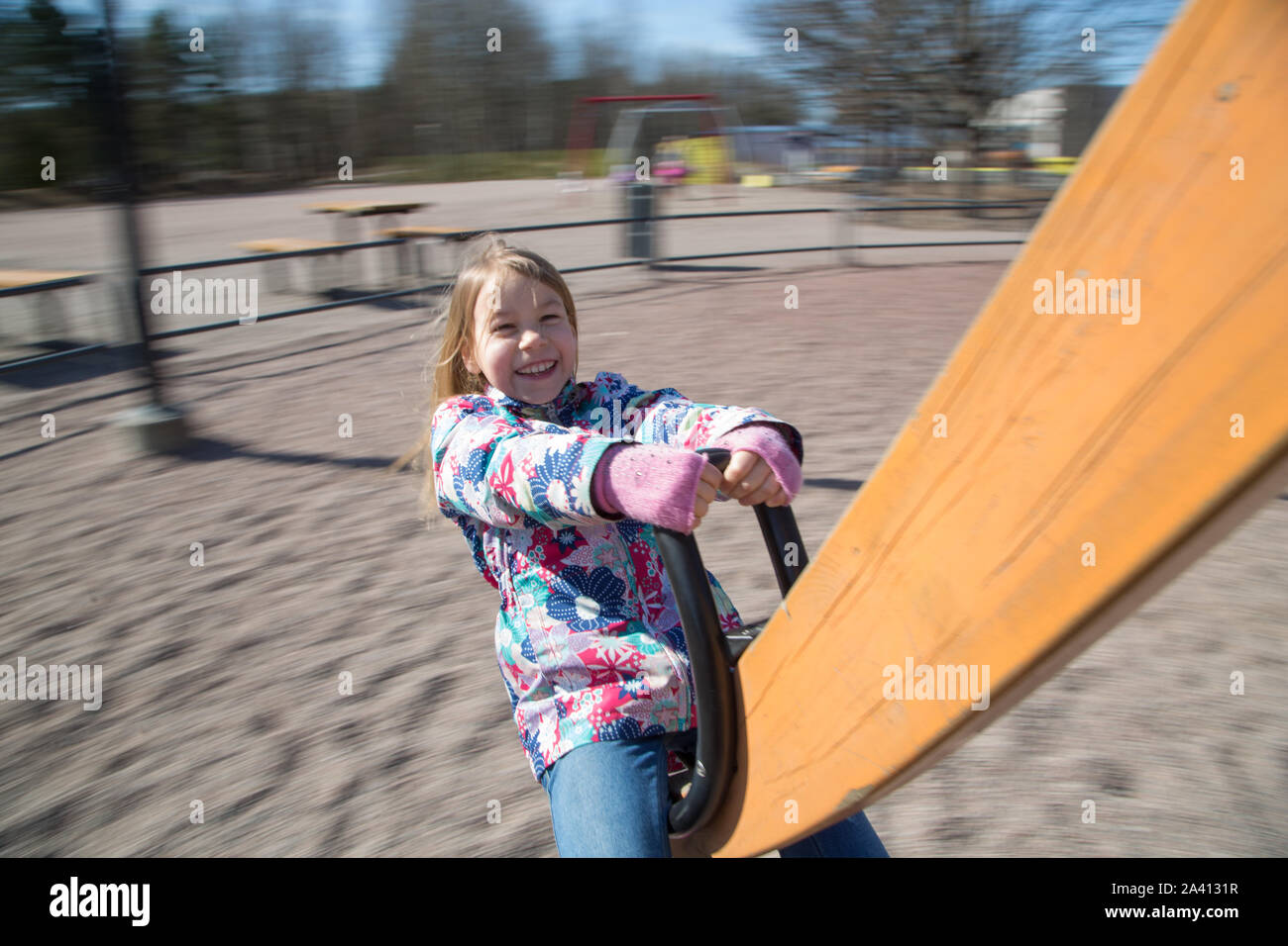 Child playing at playground Stock Photo - Alamy
