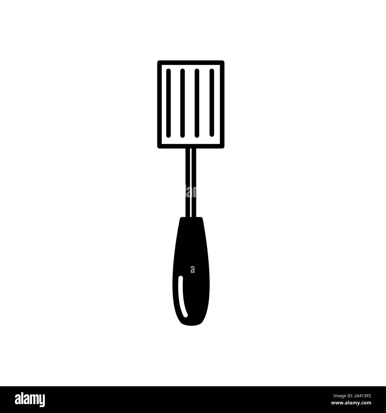 black and white tool bbq slice spatula illustation Stock Vector Image ...