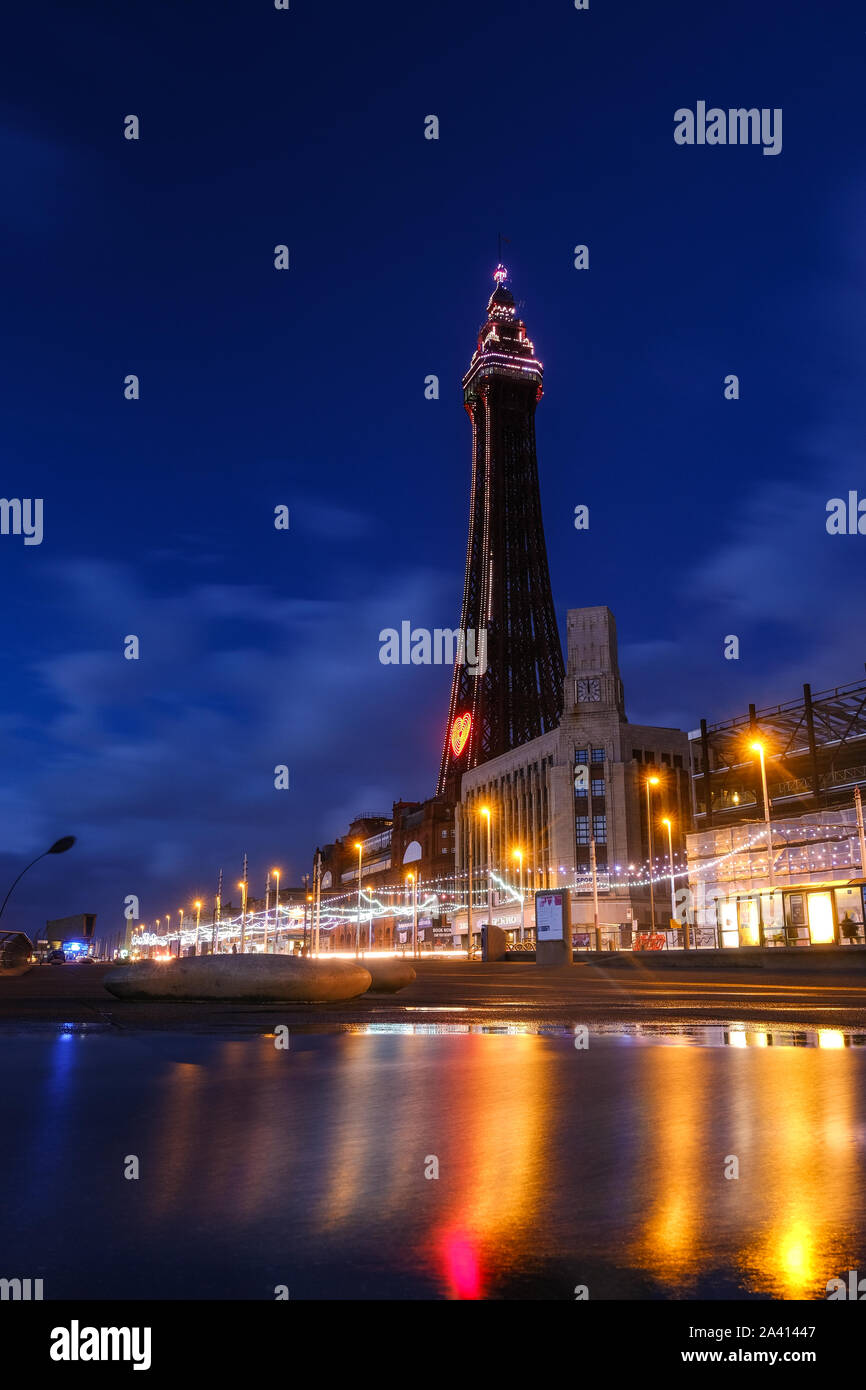 Blackpool tower at night hi-res stock photography and images - Alamy