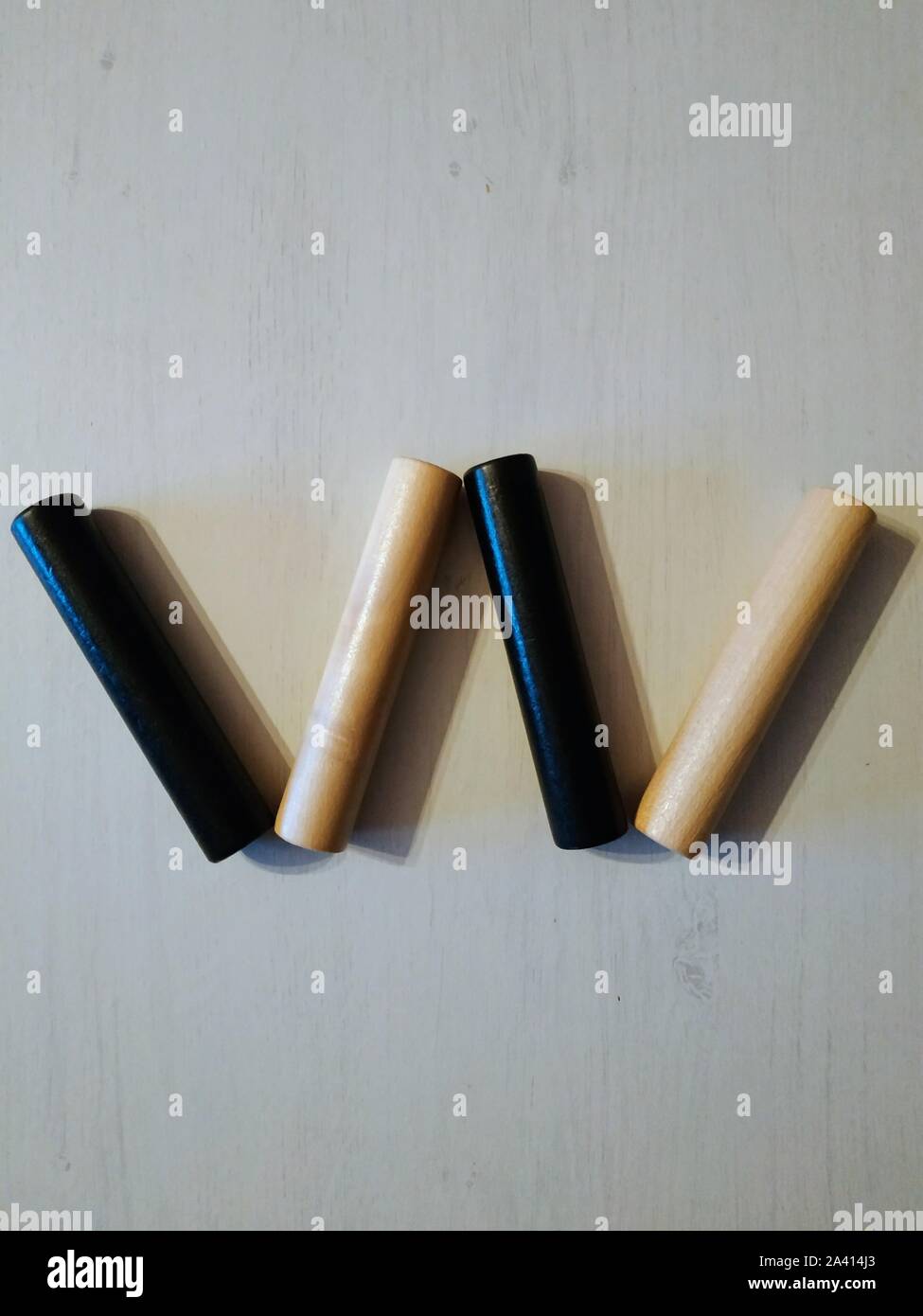 W wood stick letter design concept Stock Photo - Alamy
