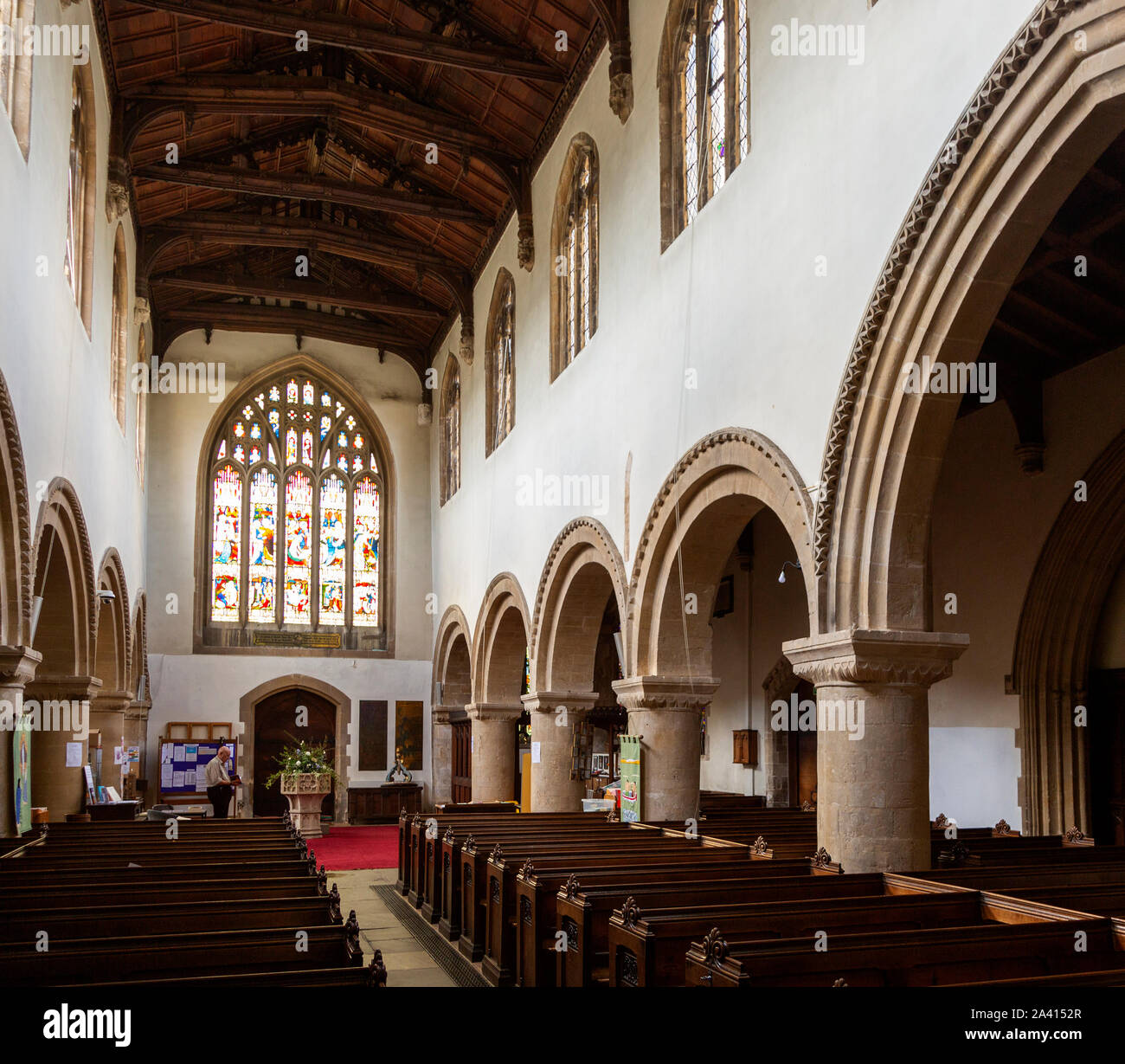Interior of Saint Mary the Virgin church, Calne, Wiltshire, England, UK ...