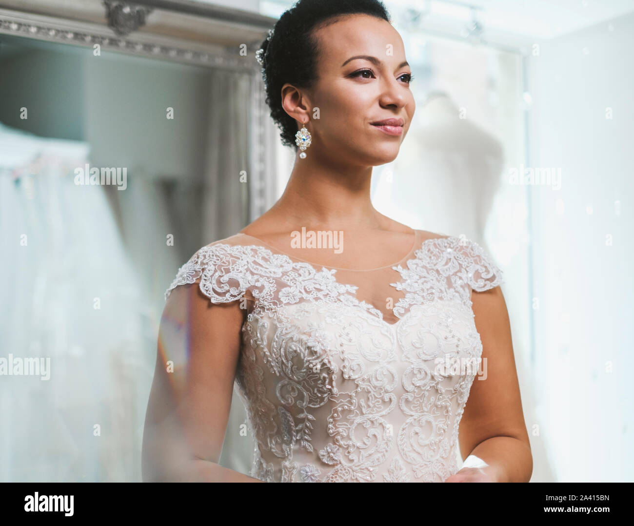 Beautiful girl choosing wedding hi-res stock photography and images - Alamy