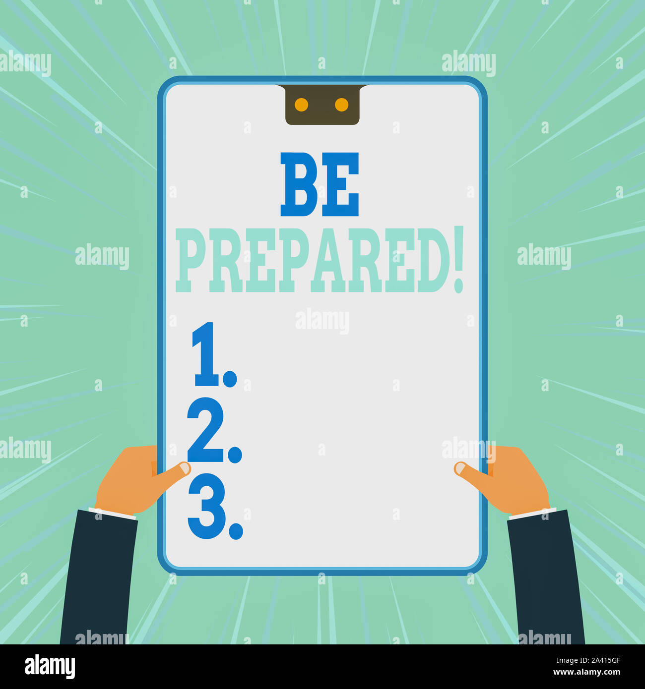 Conceptual hand writing showing Be Prepared. Concept meaning try be ...