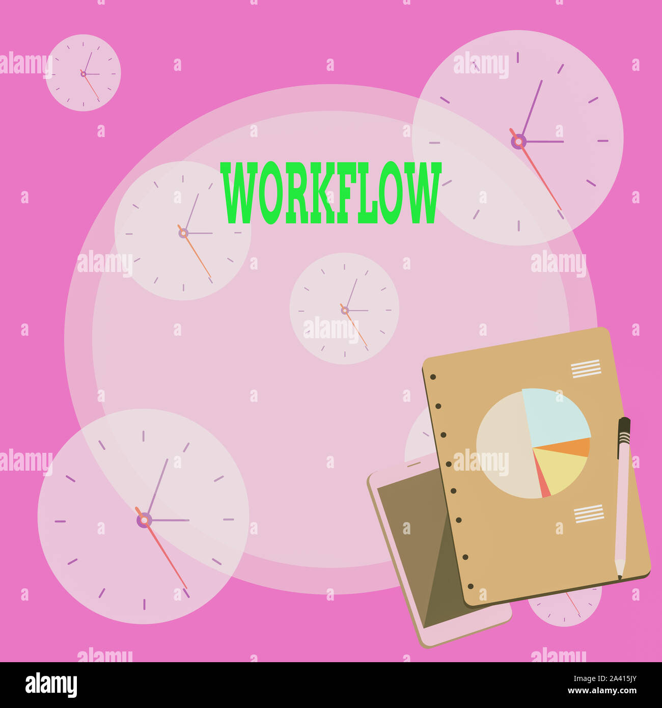 Writing Note Showing Workflow Business Concept For Continuity Of A Certain Task To And From An