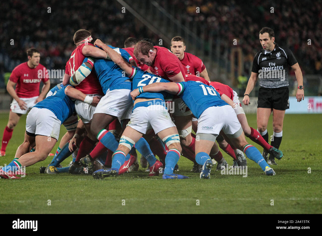 maul galles during Guinness Six Nations Rugby - Italy vs Galless, Rome ...