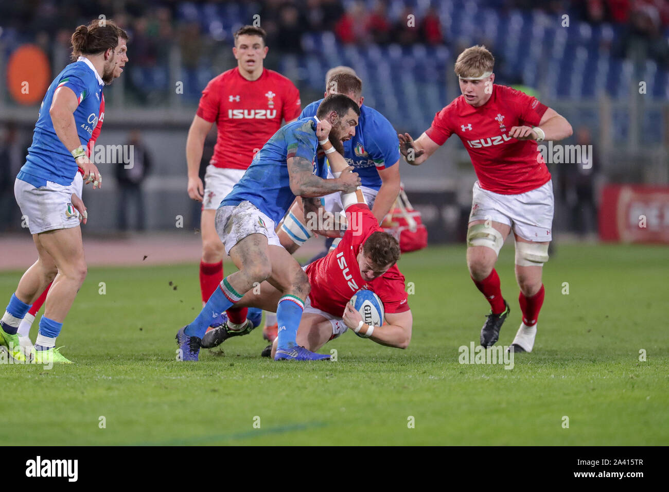 hallam amos during Guinness Six Nations Rugby - Italy vs Galless, Rome ...