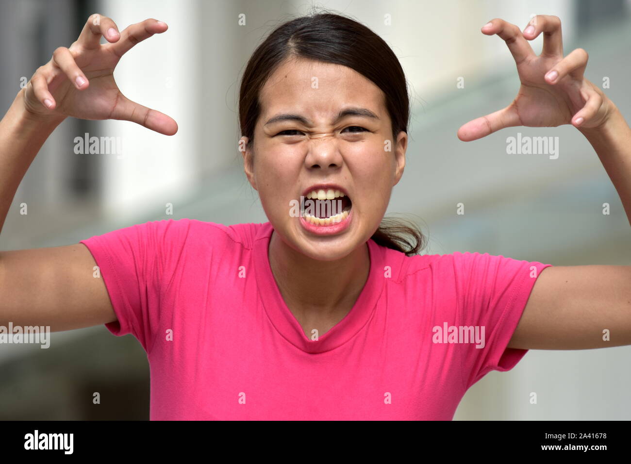 Scary Female Woman Stock Photo - Alamy