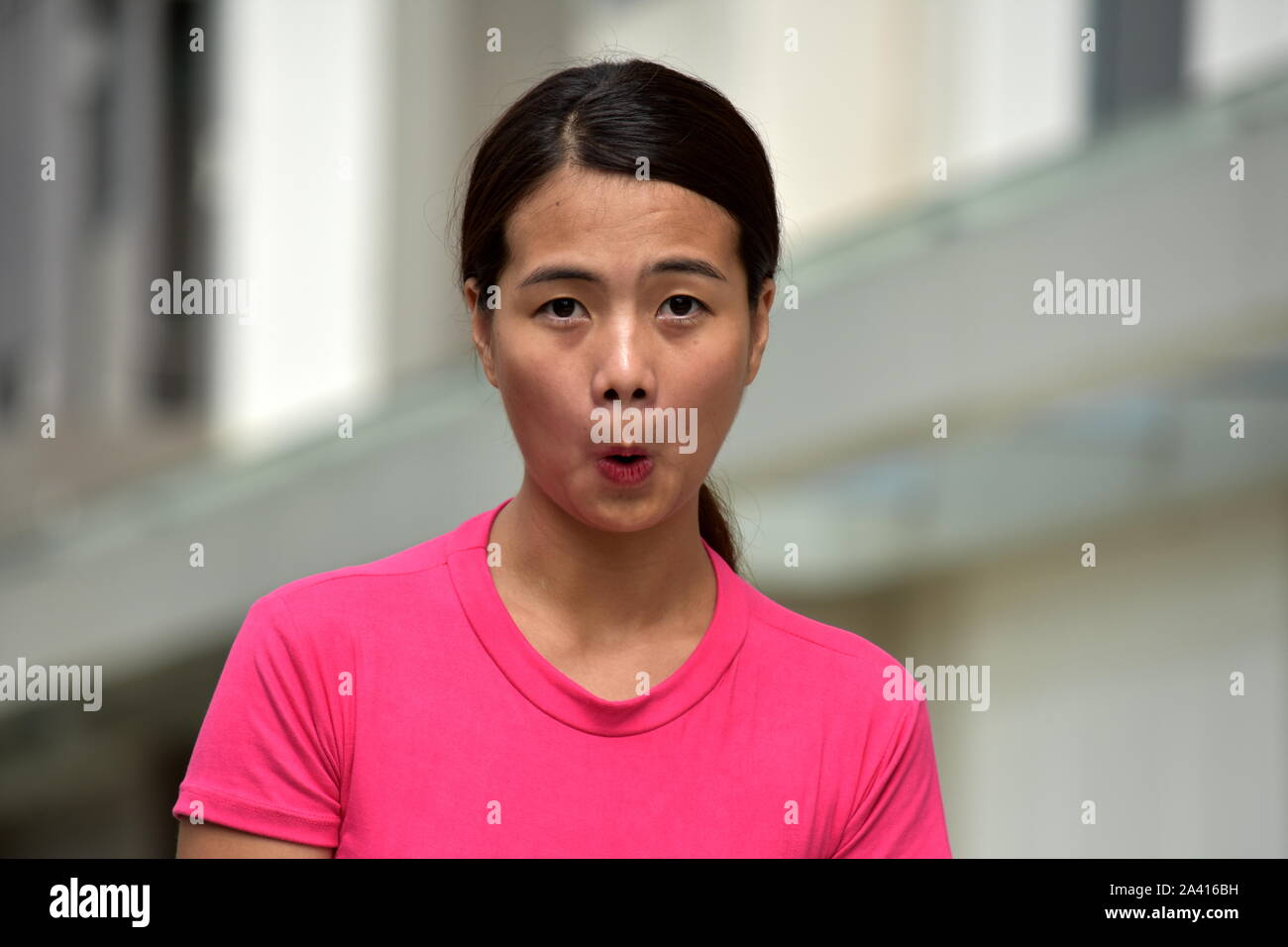 Stressed Young Filipina Adult Female Stock Photo - Alamy