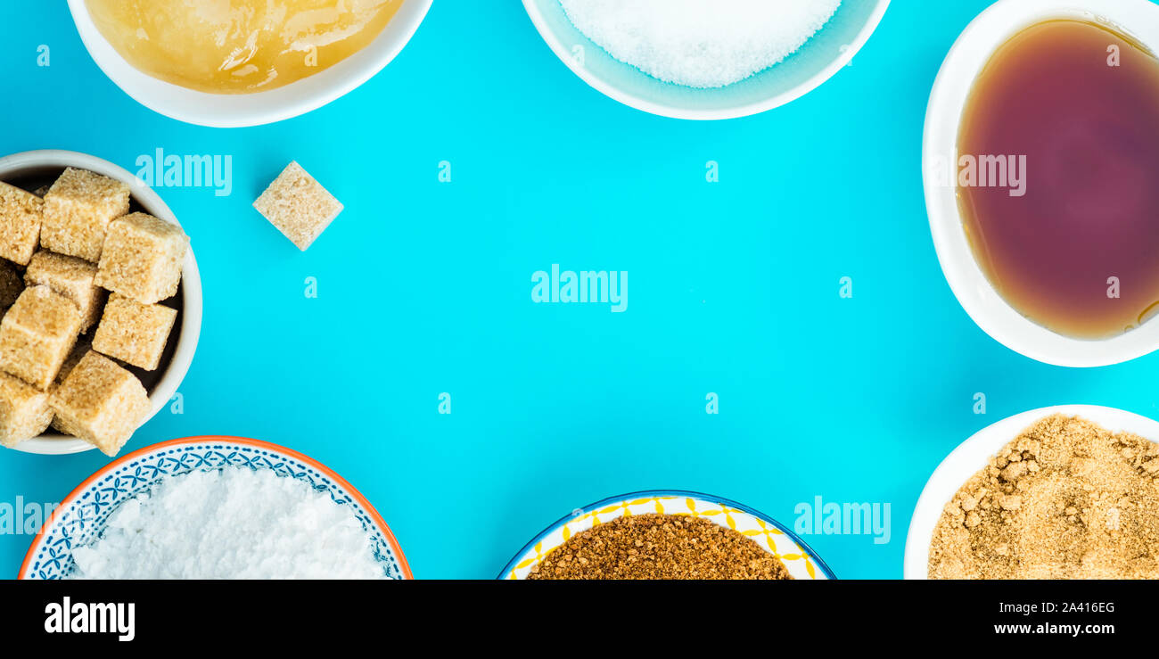 Different Kinds of Sugar and Sweeteners in the Bowls, such as coconut ...
