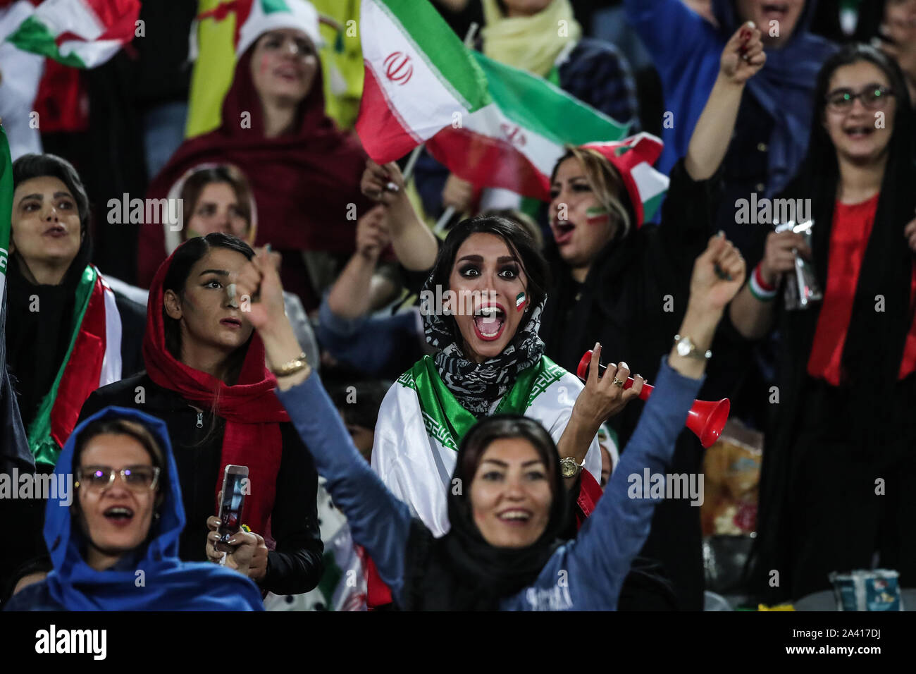 Tehran Iran 10th Oct 2019 Iranian Women Attend The Fifa Soccer