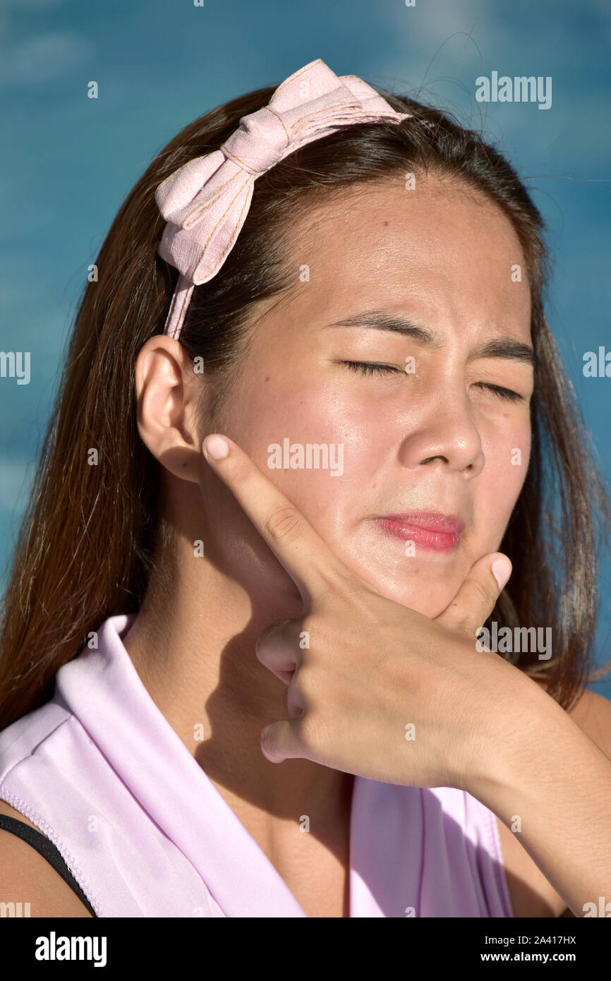 Thoughtful Adult Female Stock Photo - Alamy