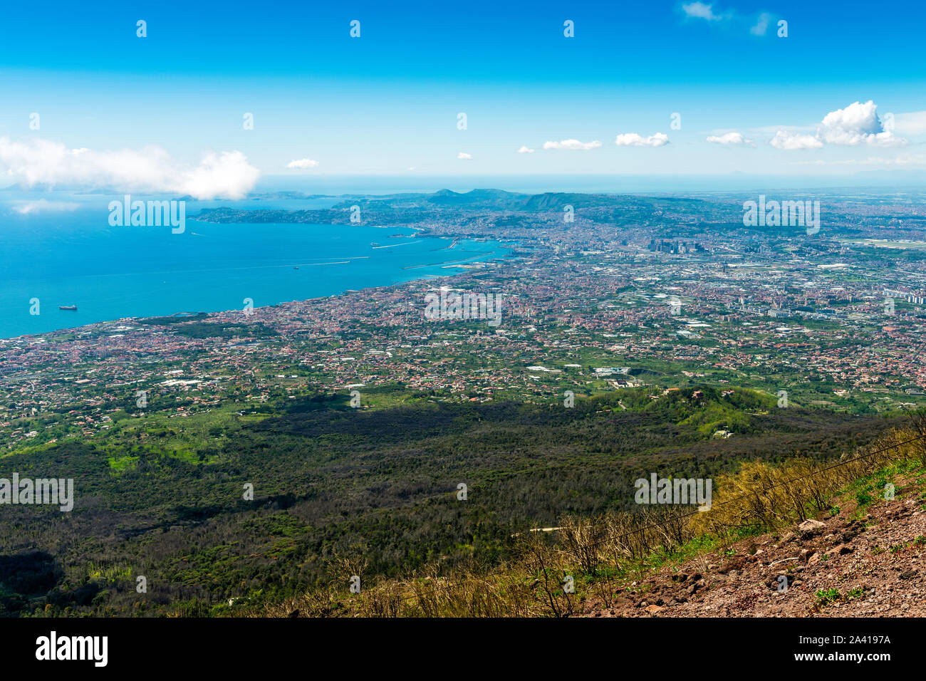 The Italian city of Naples viewed from Mount Vesuvius Stock Photo - Alamy