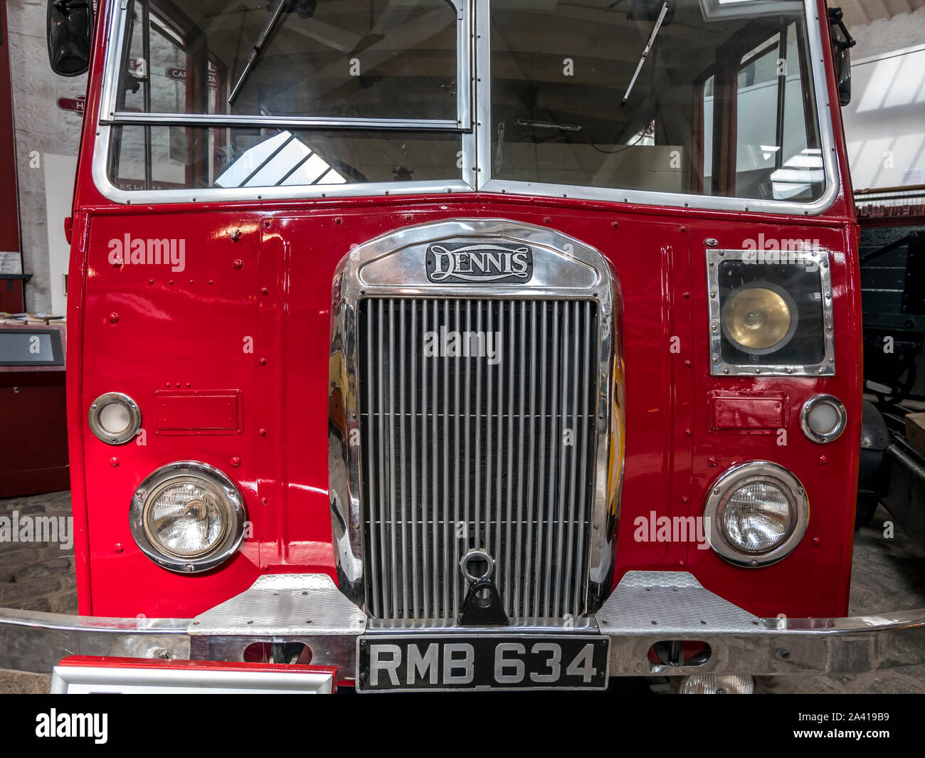 Single decker public transport bus at Bury transport museum in central ...