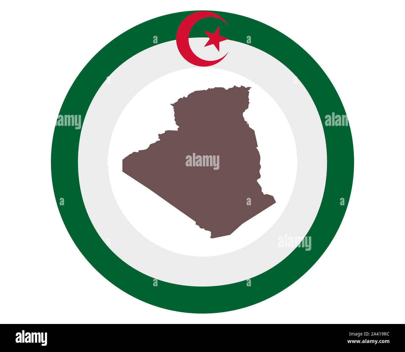 Algeria green map Cut Out Stock Images & Pictures - Alamy