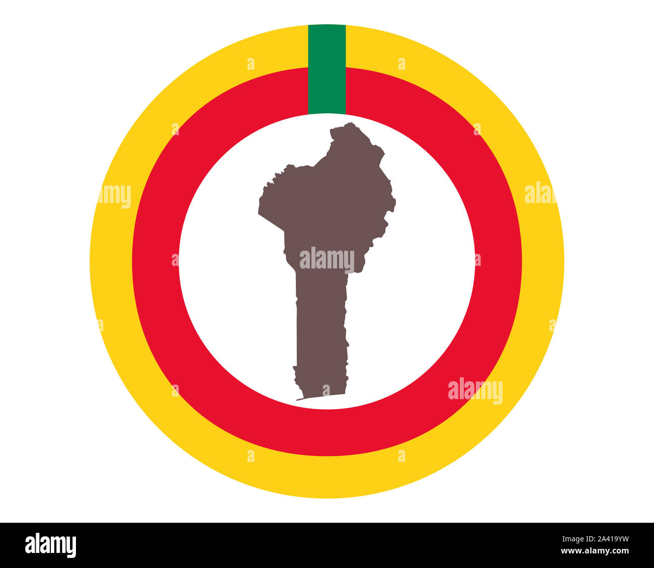 Benin on green map Cut Out Stock Images & Pictures - Alamy