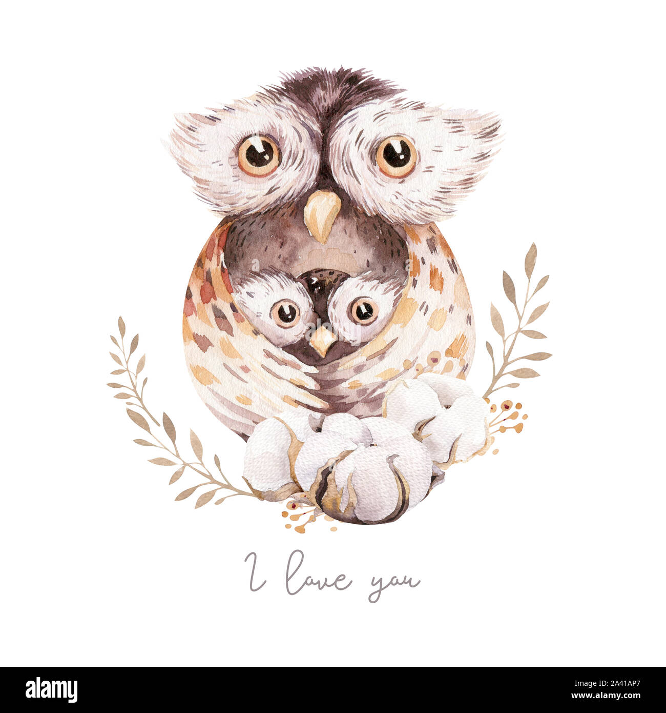 Watercolor little deer baby and mother watercolour bembi cartoon baby ...