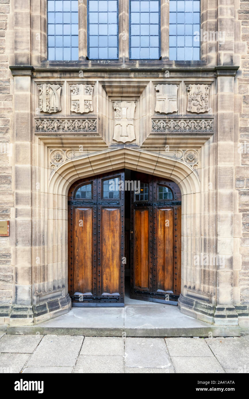 Entrance to the Tudor style Pemberton building designed by W. D Caroe ...